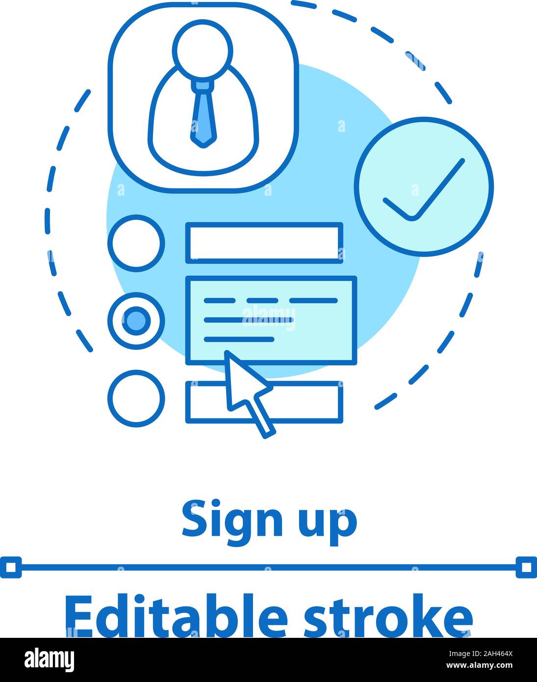 Sign up concept icon. Create account idea thin line illustration. User ...