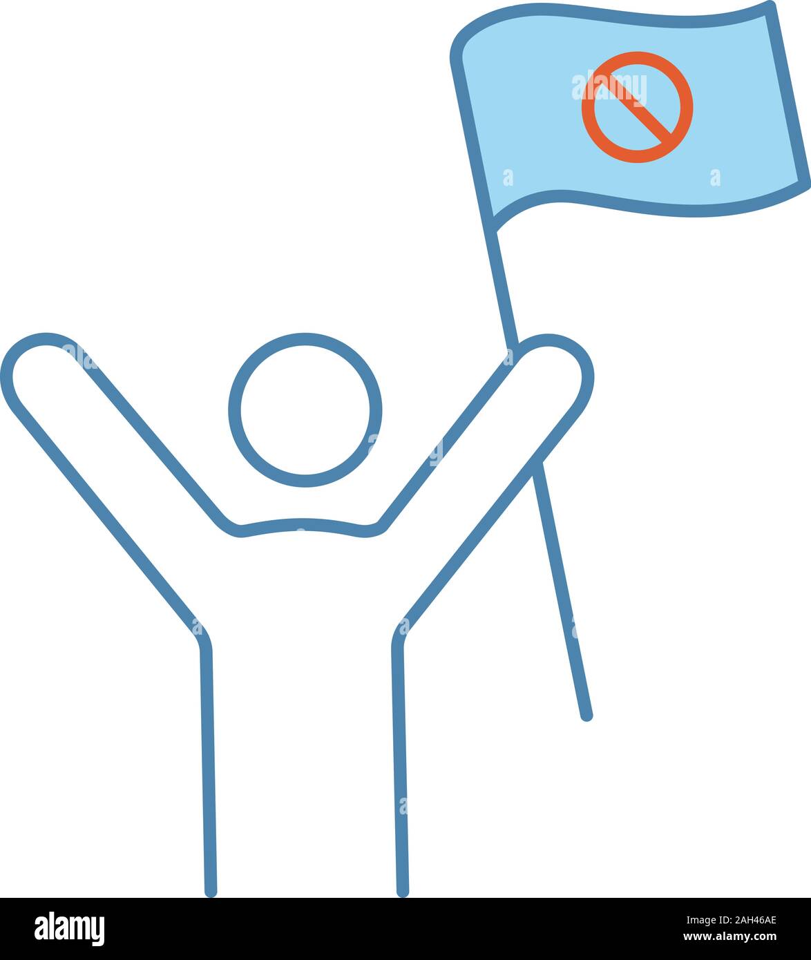 Protester color icon. Protest event. Social or political movement ...