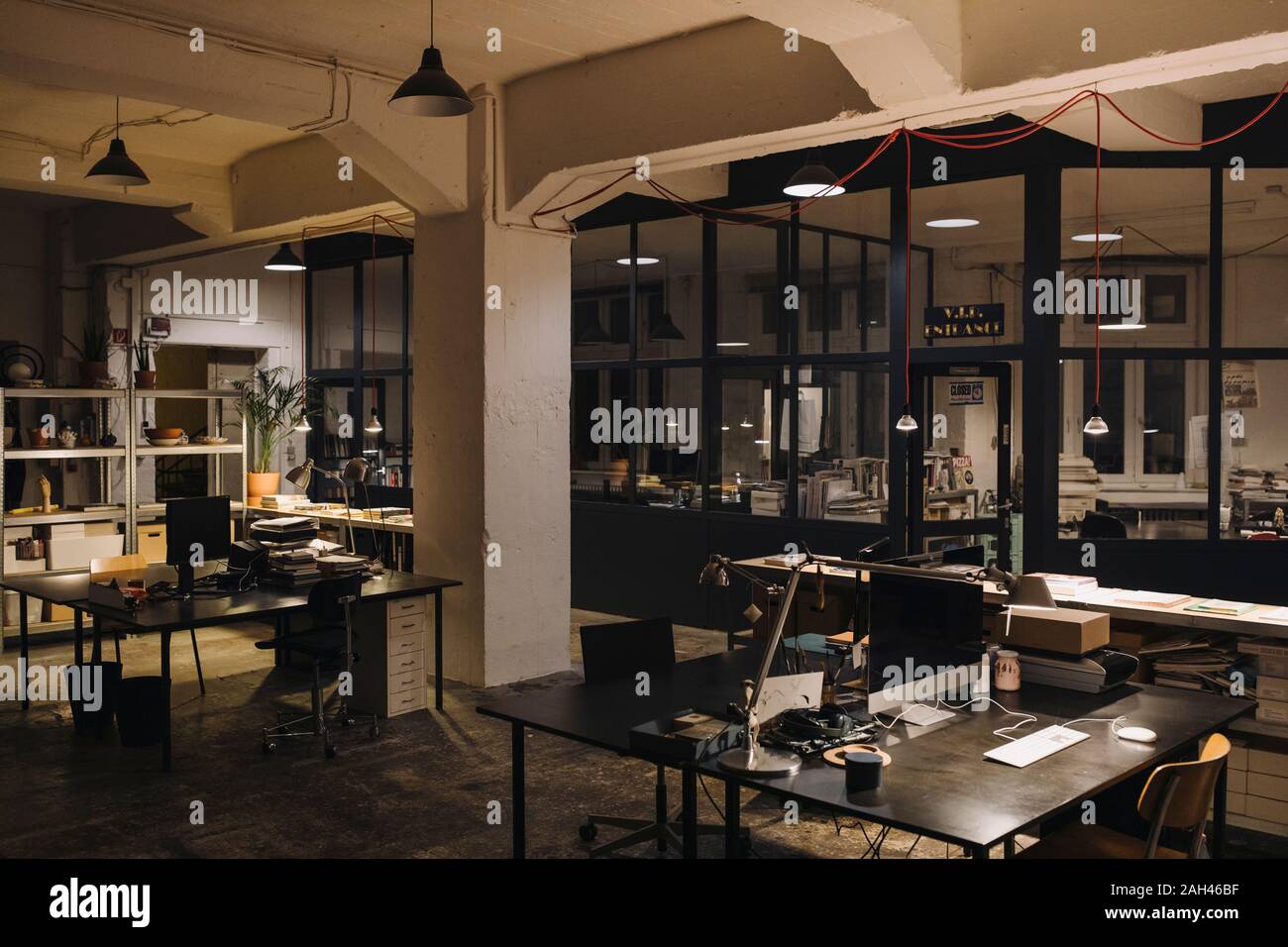 Interior of a loft office Stock Photo - Alamy