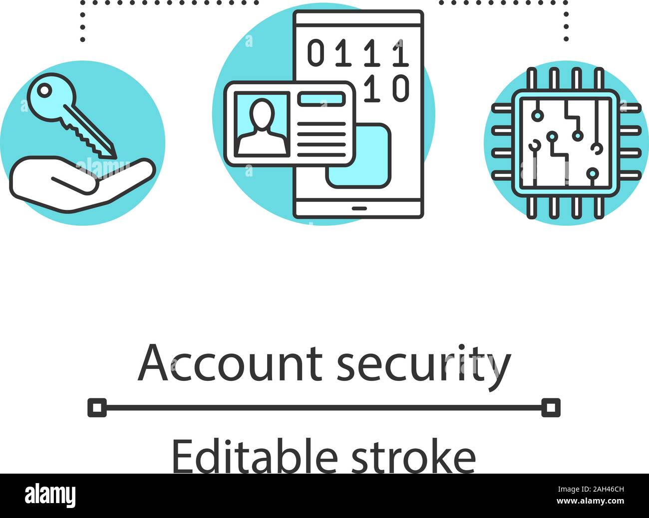 Account security concept icon. Cyber security idea thin line ...