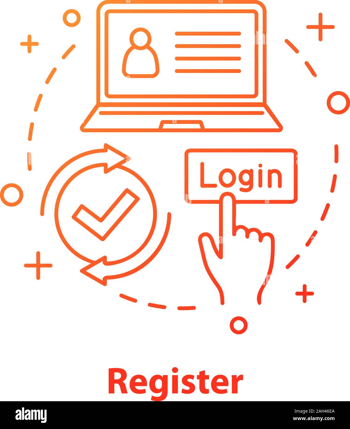 Registration concept icon. Create account idea thin line illustration ...