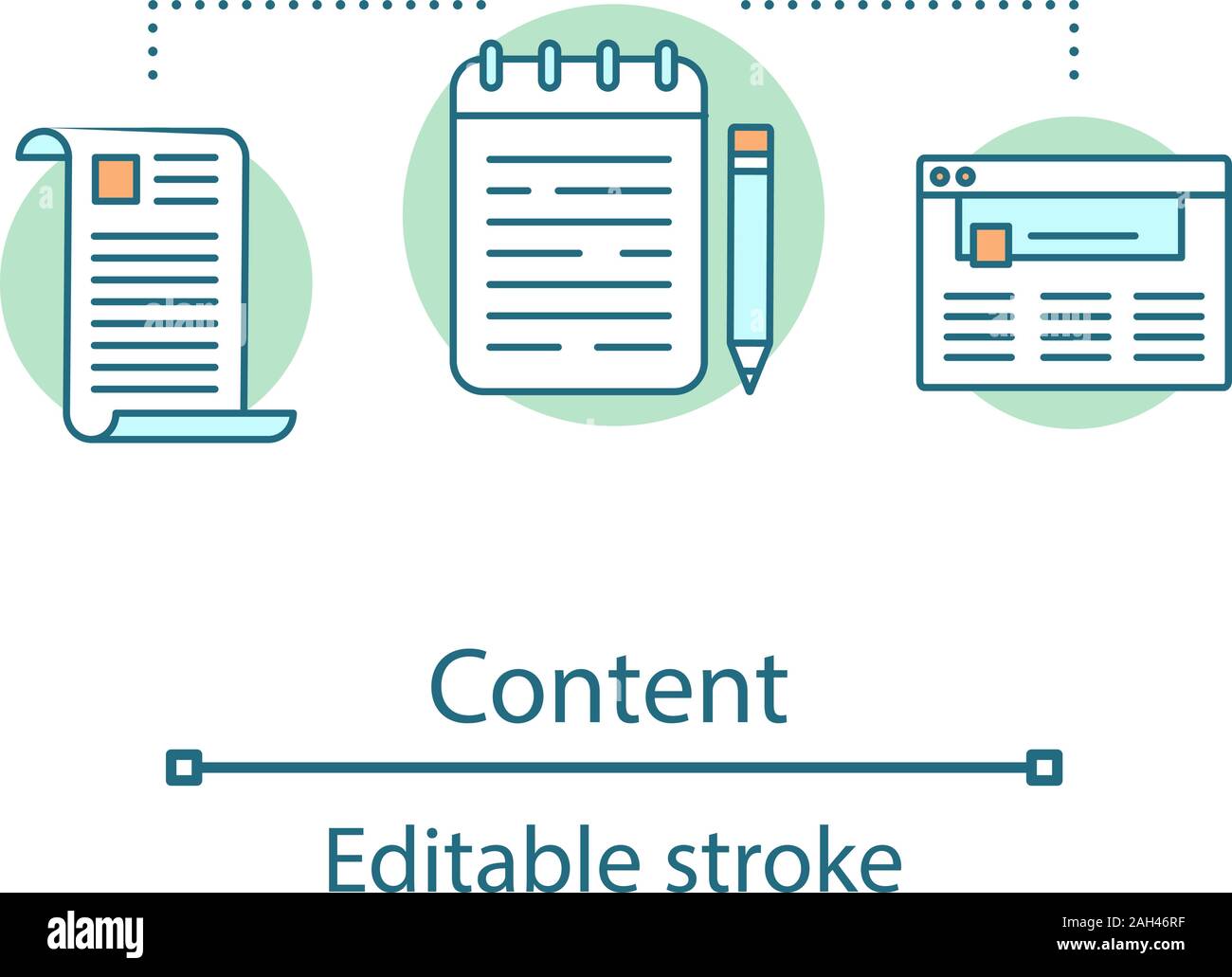 Content concept icon. Copywriting idea thin line illustration. Social ...