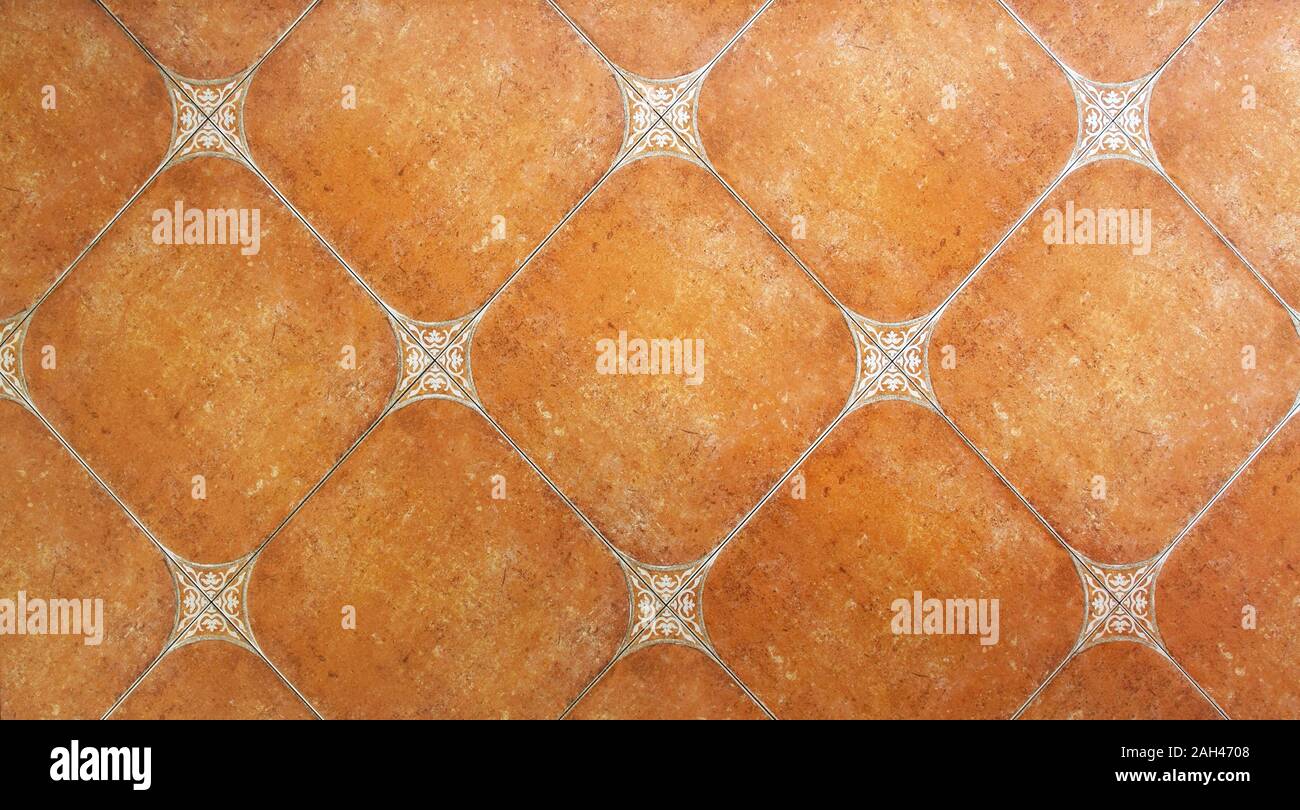 Rustic style terracotta tiles with rounded corners Stock Photo - Alamy