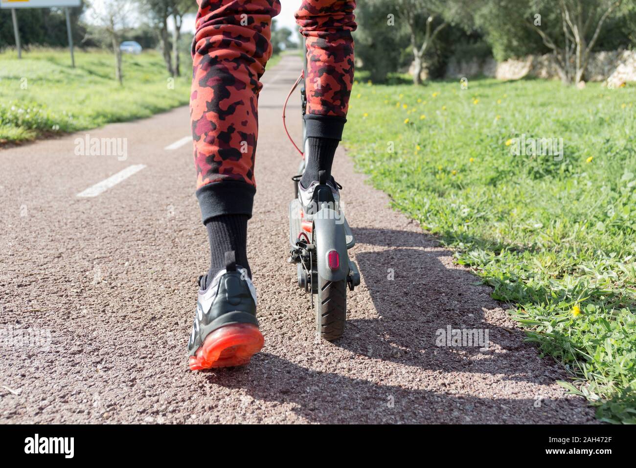 E scooter rear view hi-res stock photography and images - Alamy