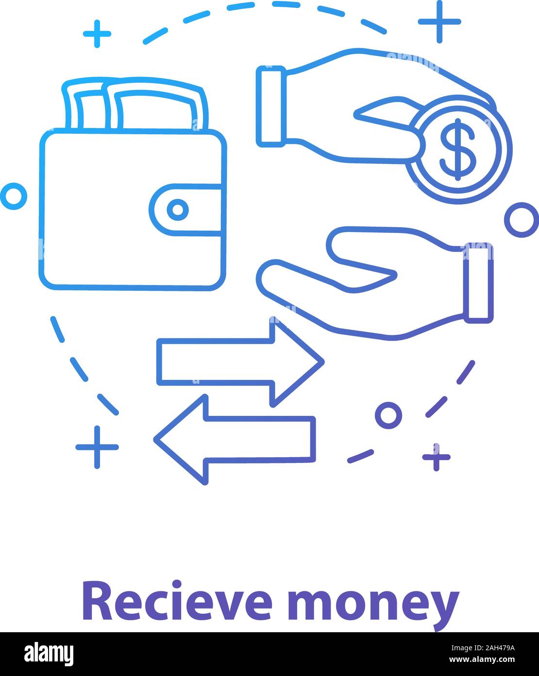 Receive money concept icon. Transaction idea thin line illustration ...