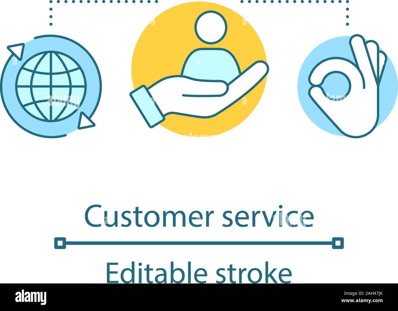 Customer service concept icon. Client management idea thin line ...