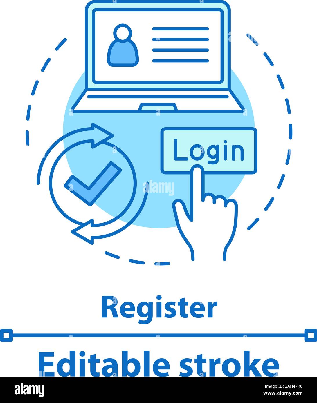 Registration concept icon. Create account idea thin line illustration ...