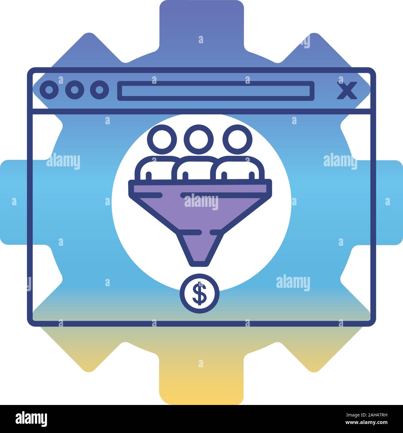 Traffic conversion color icon. Sales funnel. Internet marketing ...