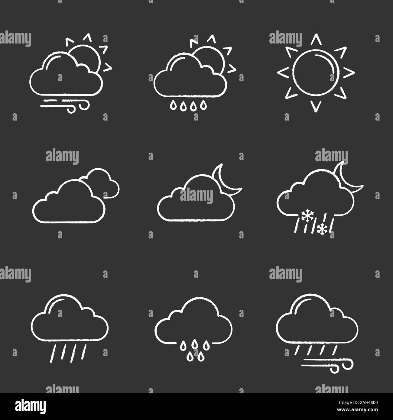 Weather icons hand drawn rain sun hi-res stock photography and images - Alamy