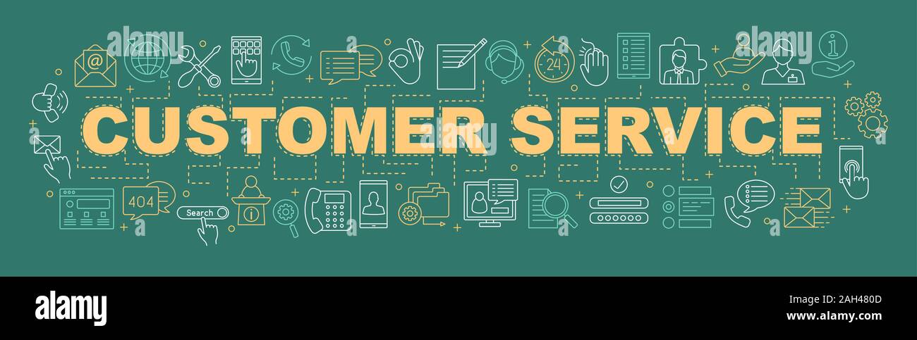 Customer service word concepts banner. Client support. Presentation ...