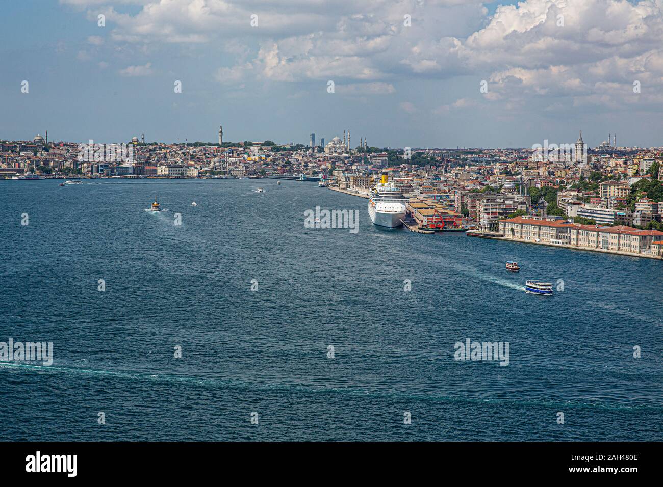 Istanbul, Turkey - June 9, 2013; Istanbul landscape from helicopter ...
