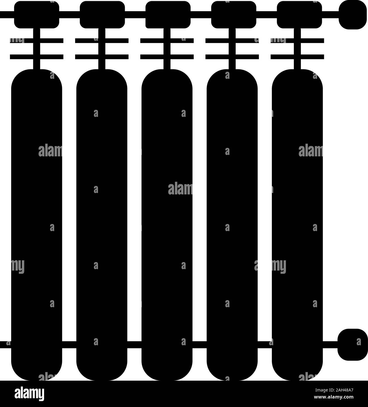 Radiator glyph icon. Heating battery. Heater. Silhouette symbol ...