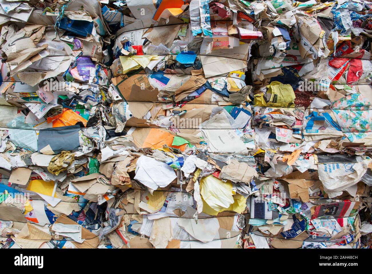 Germany, Bavaria, Stacks of waste paper and cartons Stock Photo - Alamy