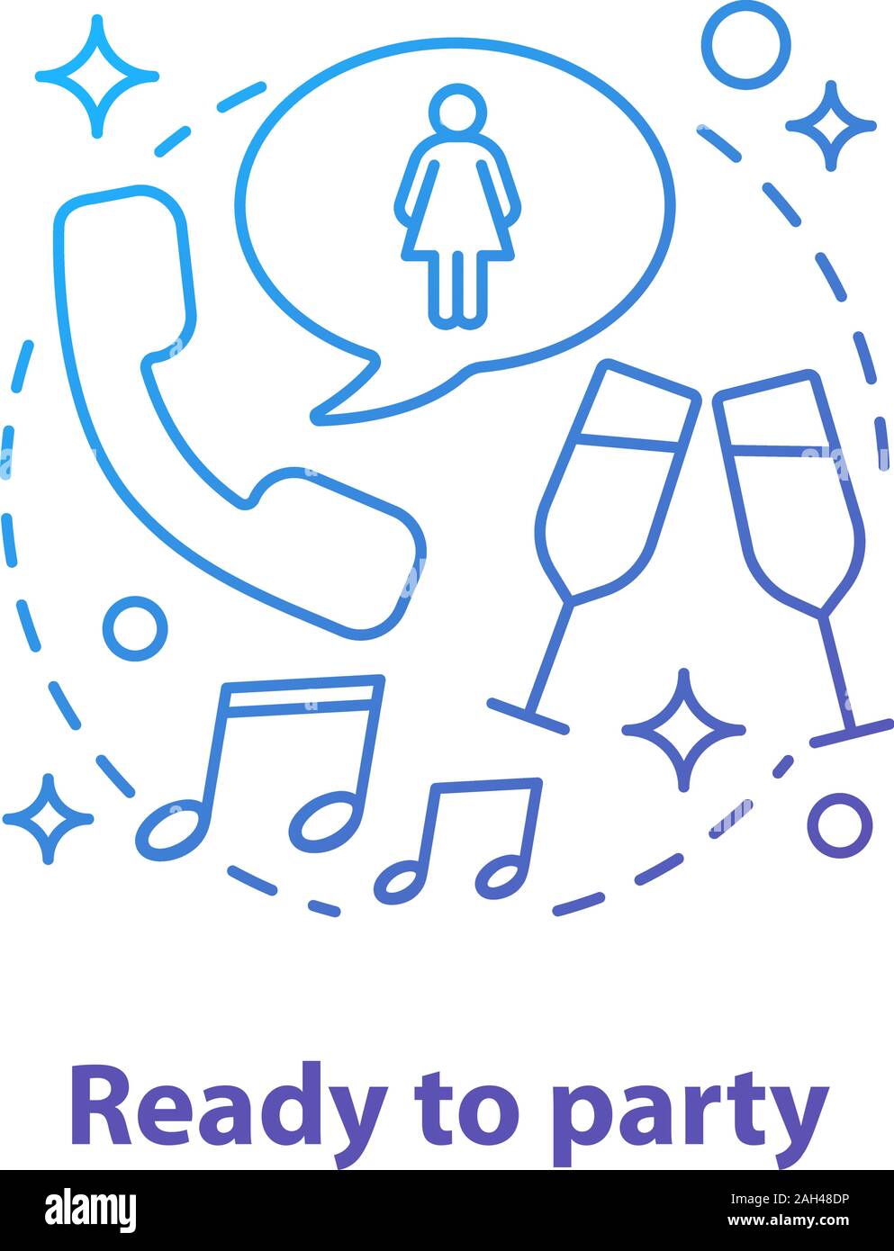 Party concept icon. Celebration idea thin line illustration. Holiday ...