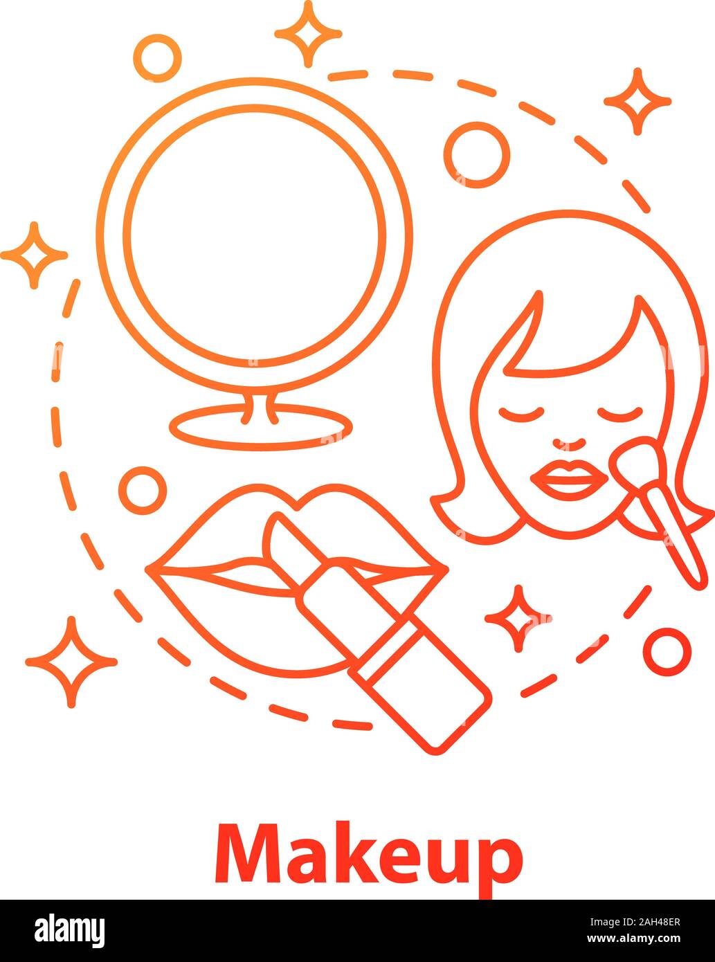 Makeup concept icon. Cosmetics idea thin line illustration. Beauty ...