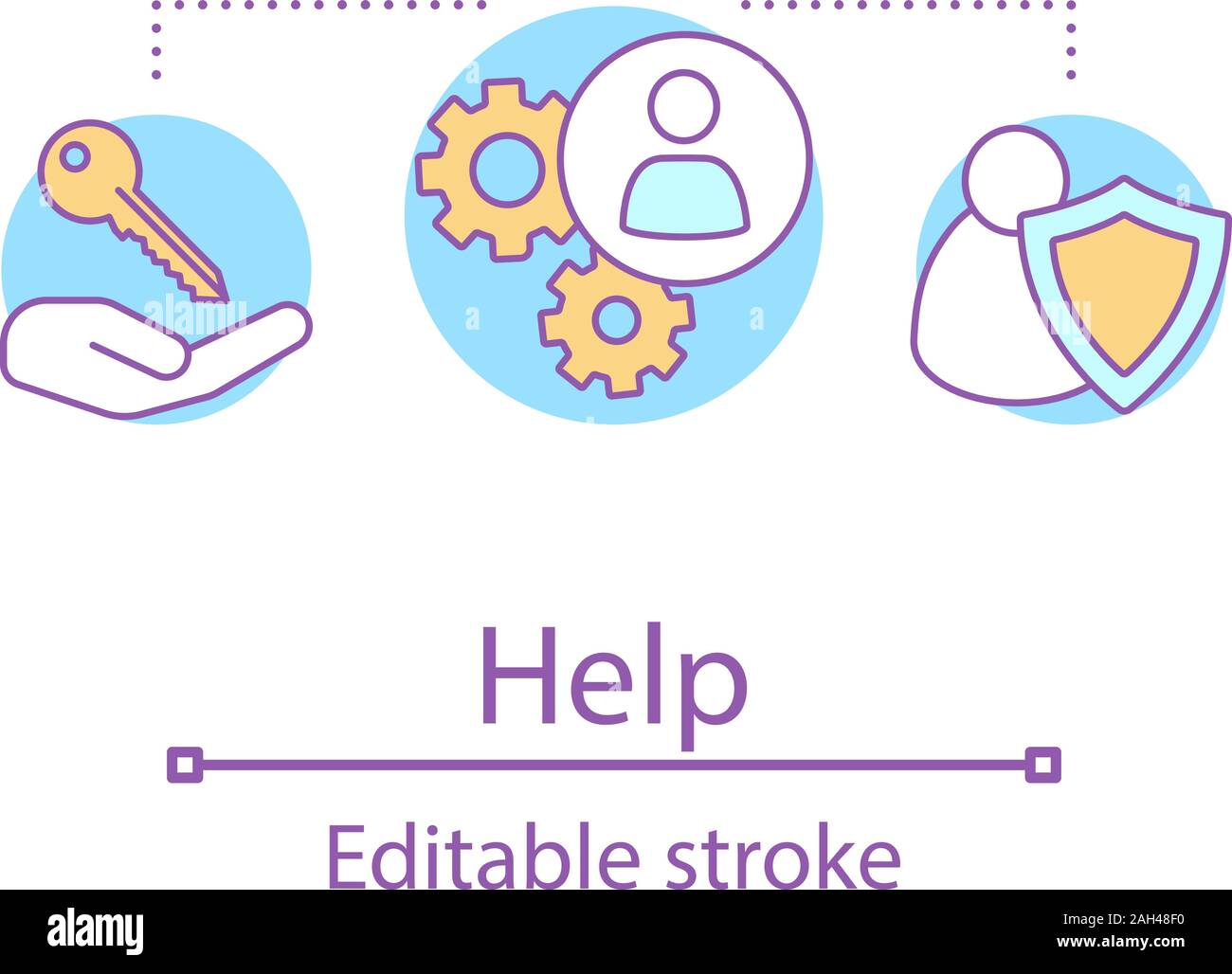 Help concept icon. Safe authorization, verification. Customer service ...