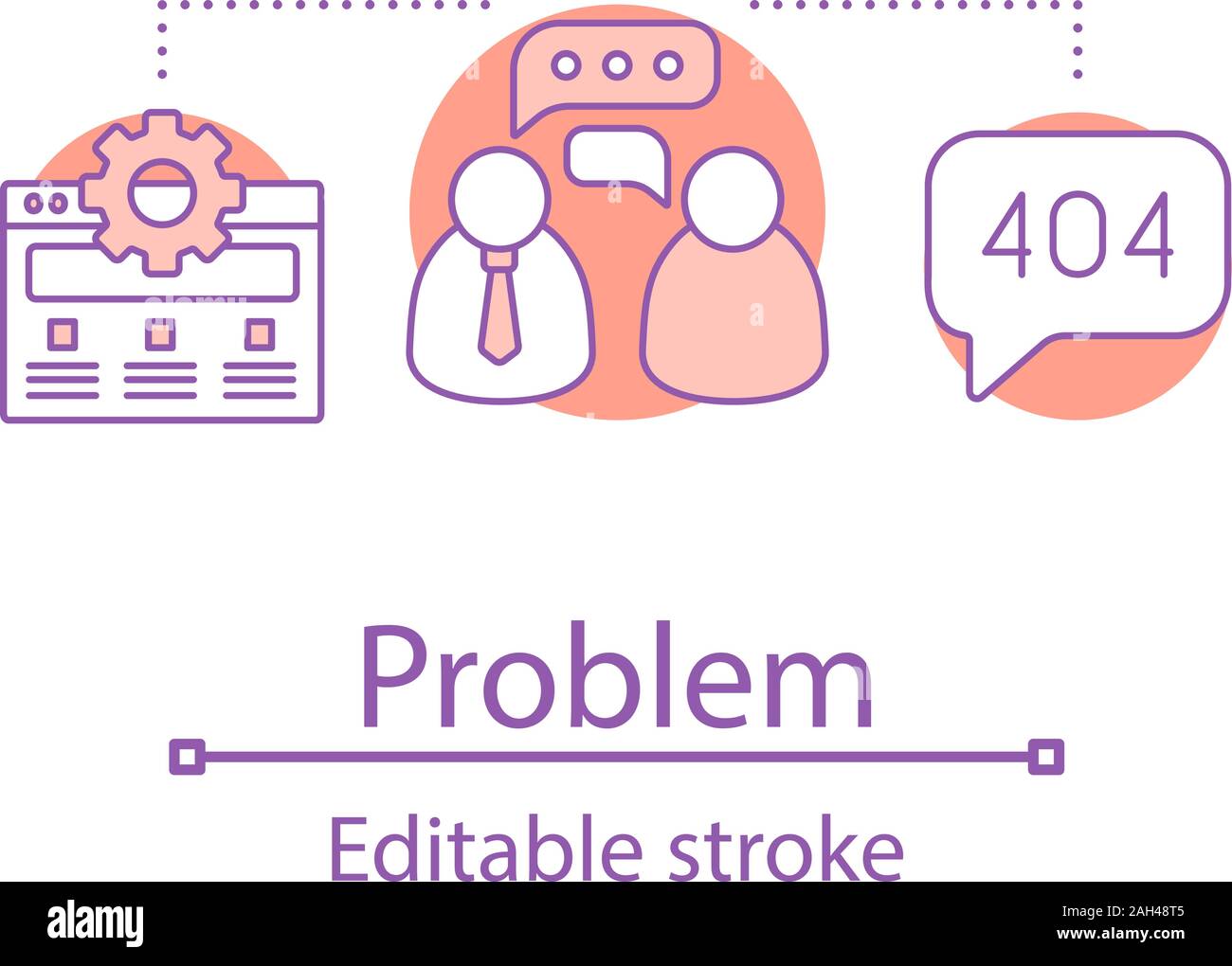 Problem concept icon. System error notification idea thin line ...