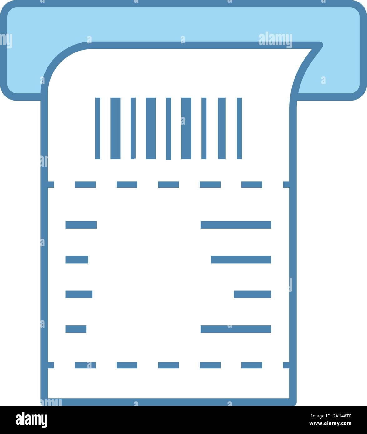 ATM receipt color icon. Payment terminal paper check. Bill. Sales ...