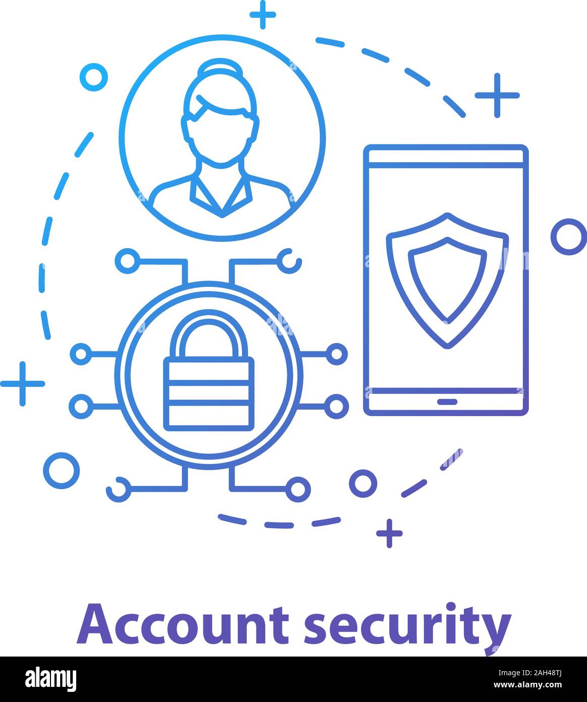 Account security concept icon. Cyber security idea thin line ...