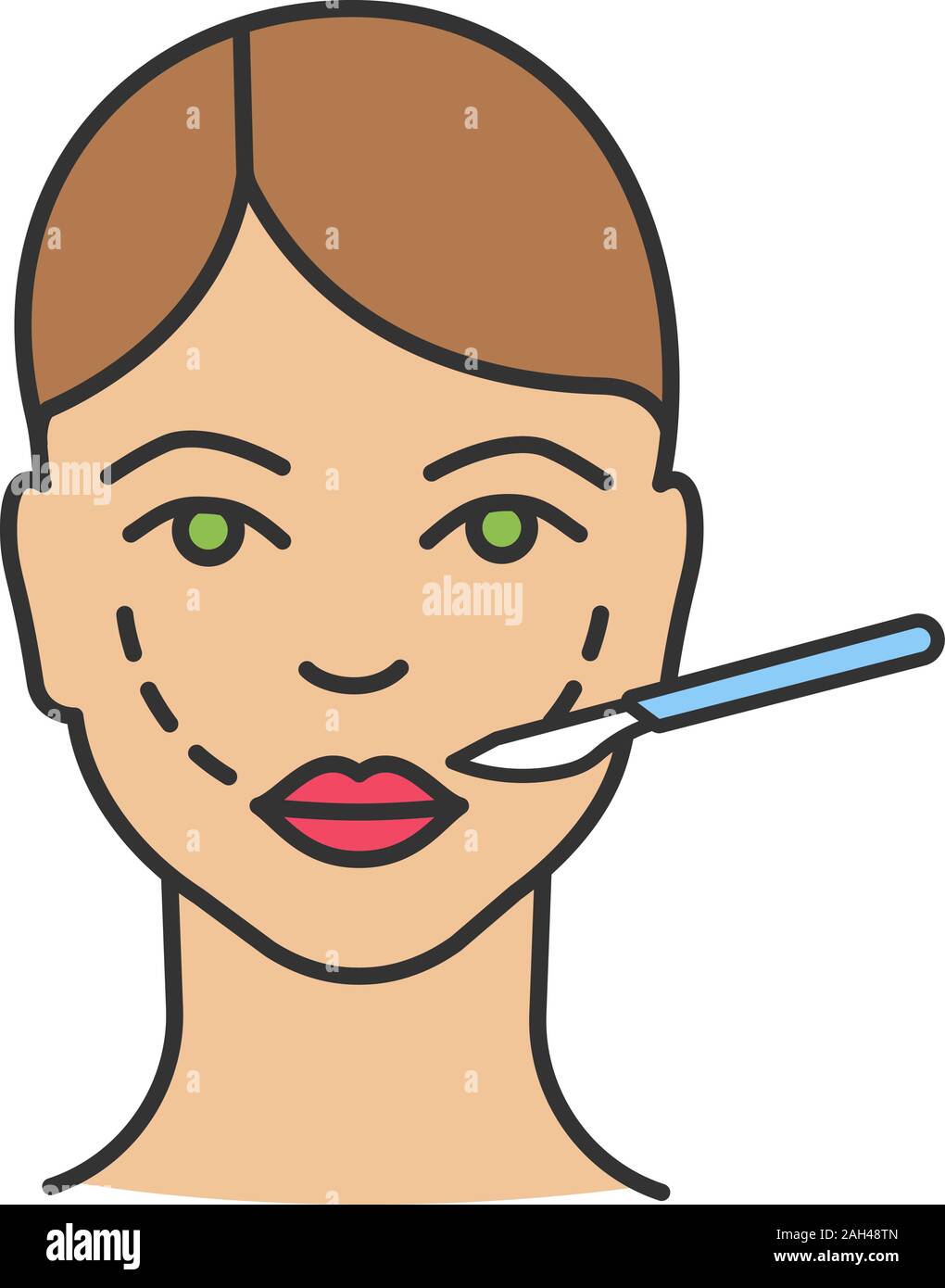 Facial implant Stock Vector Images - Alamy