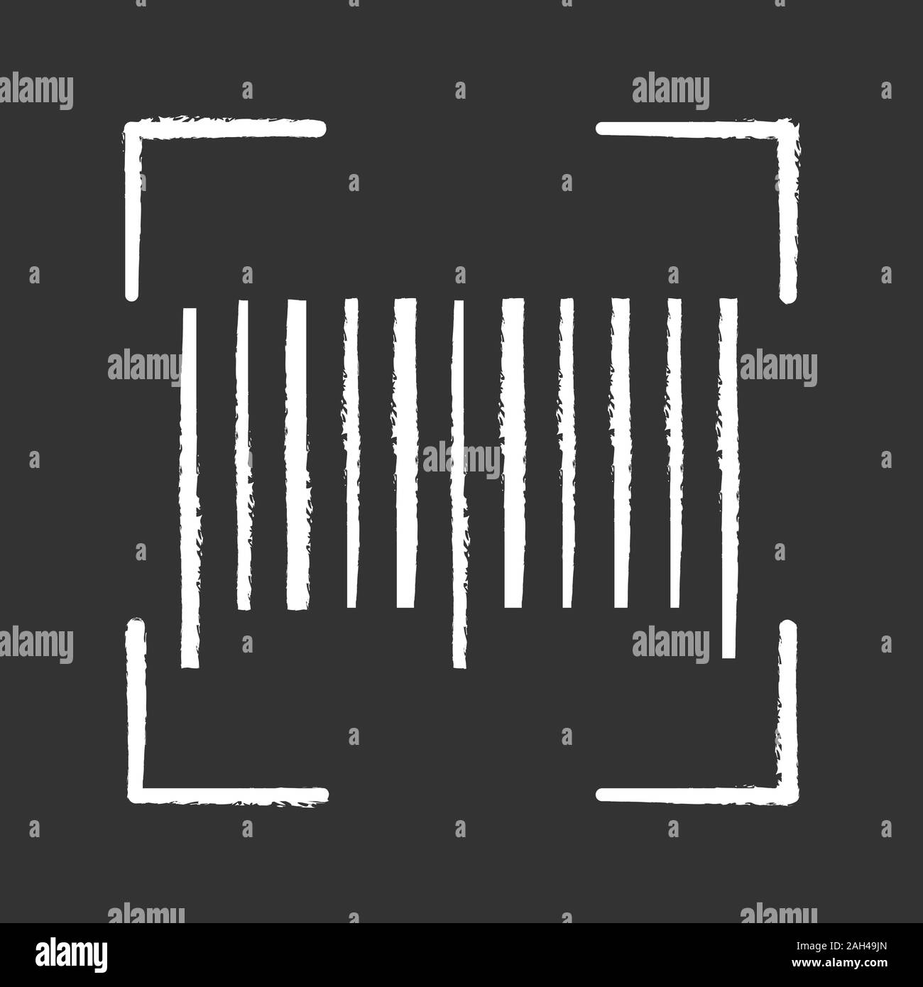 Traditional barcode chalk icon. Linear code scanning. One dimensional ...