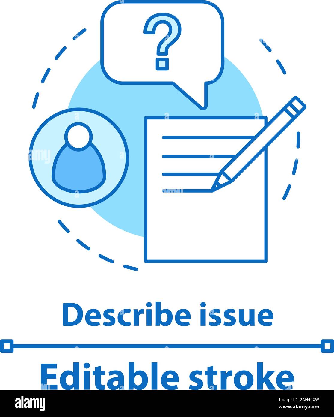 Describe issue concept icon. FAQ service idea thin line illustration ...