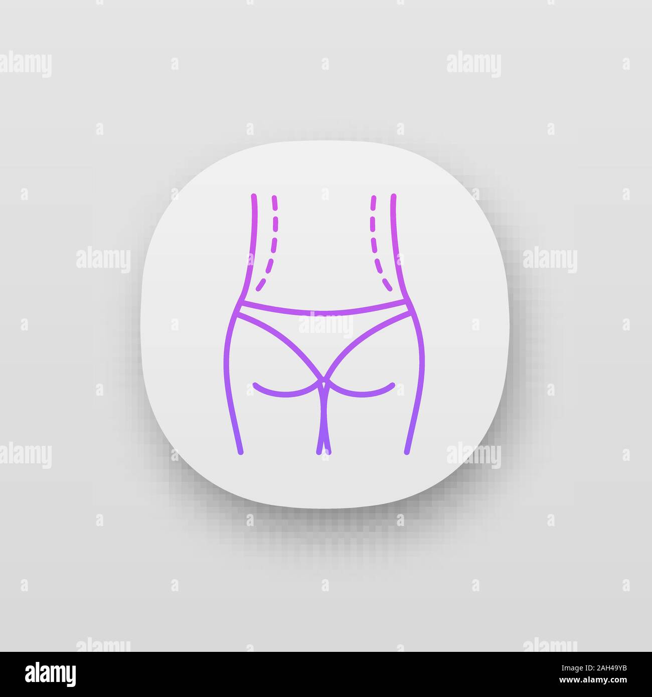 Waist correction surgery app icon. Flanks liposuction. Waist contouring ...
