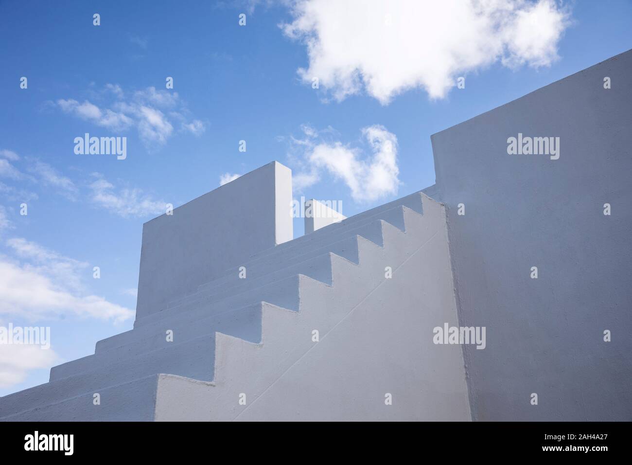 Clouds over white stairs Stock Photo - Alamy
