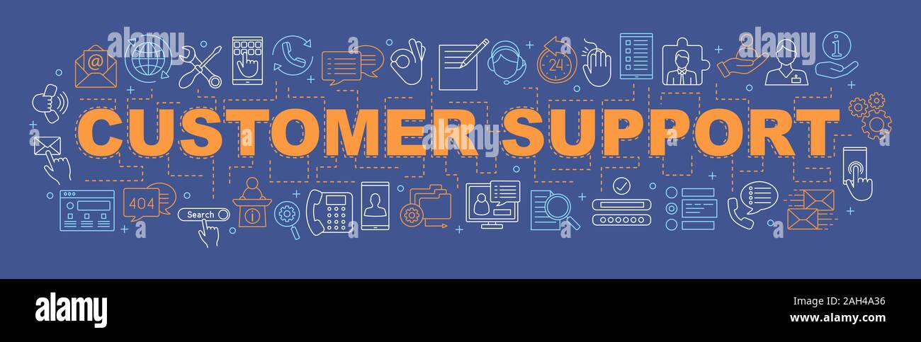 Customer support word concepts banner. Client service. Technical ...