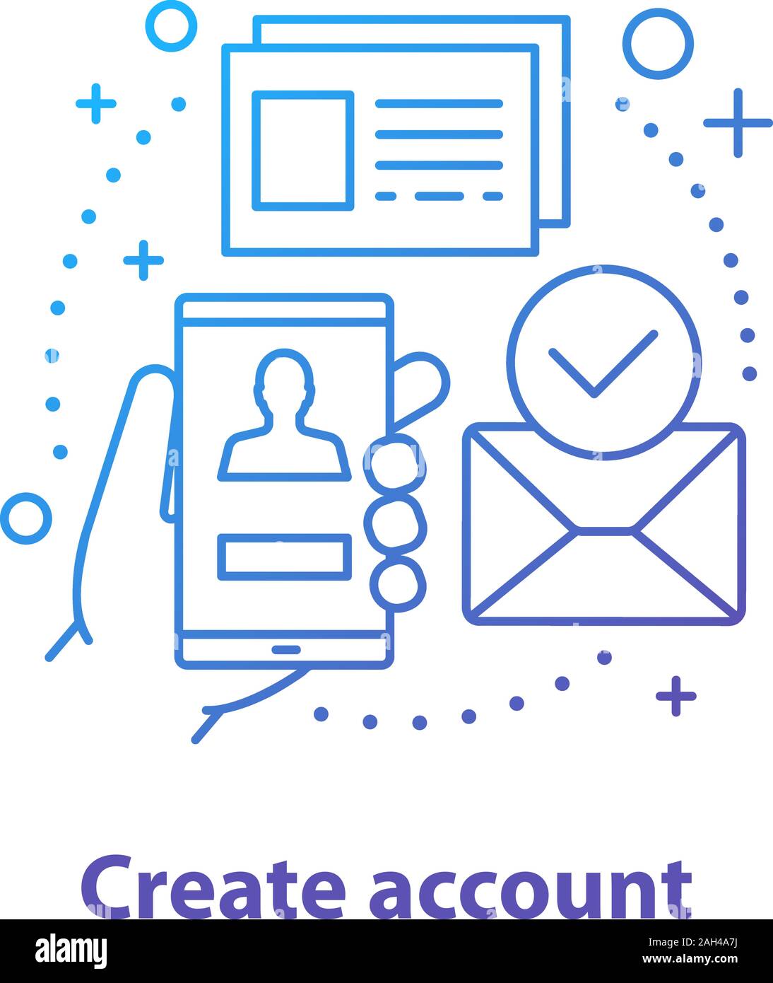 Account creating concept icon. New user registration idea. Thin line ...