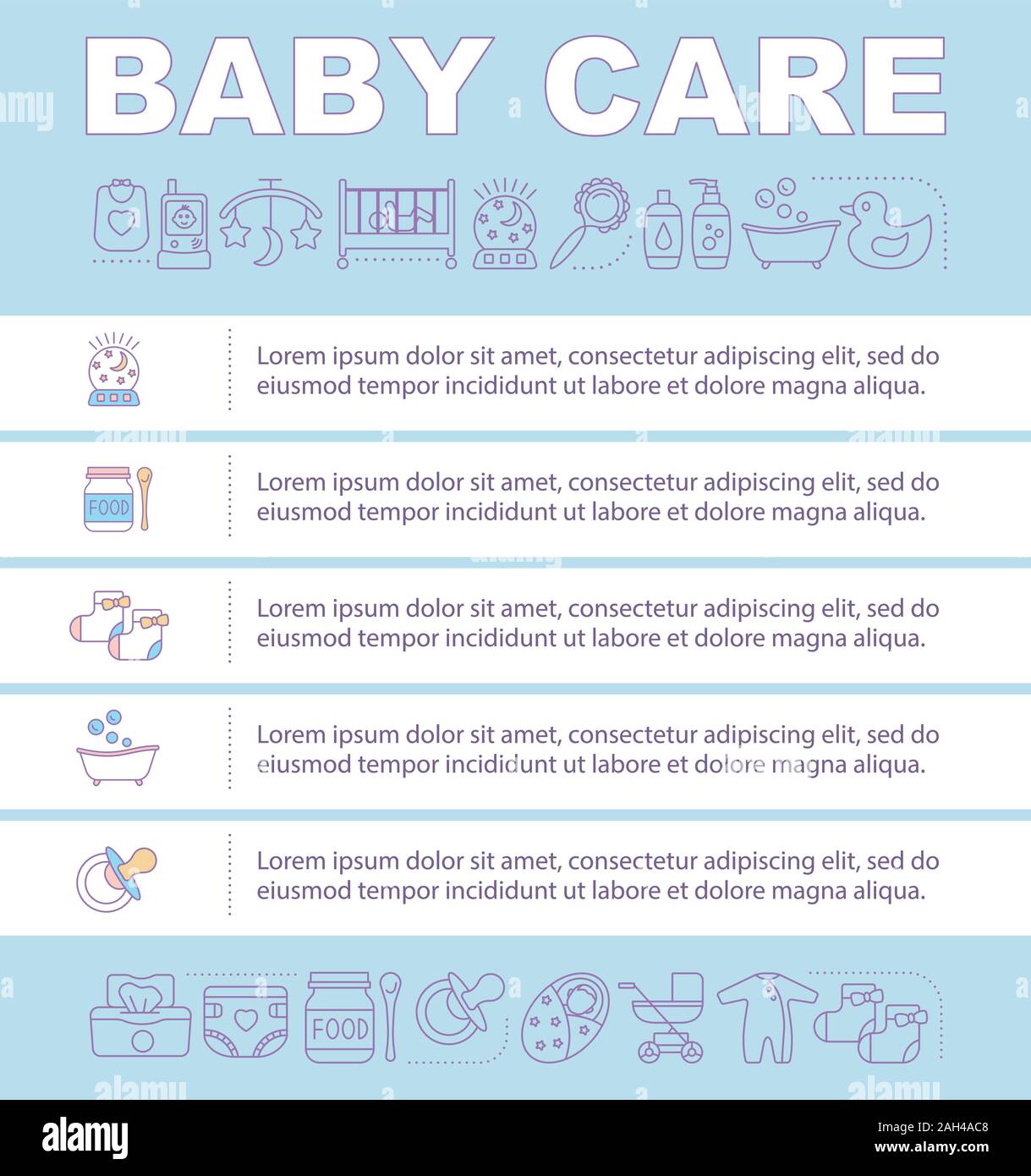 Baby care mobile app screen. Childcare. Motherhood. Smartphone website ...
