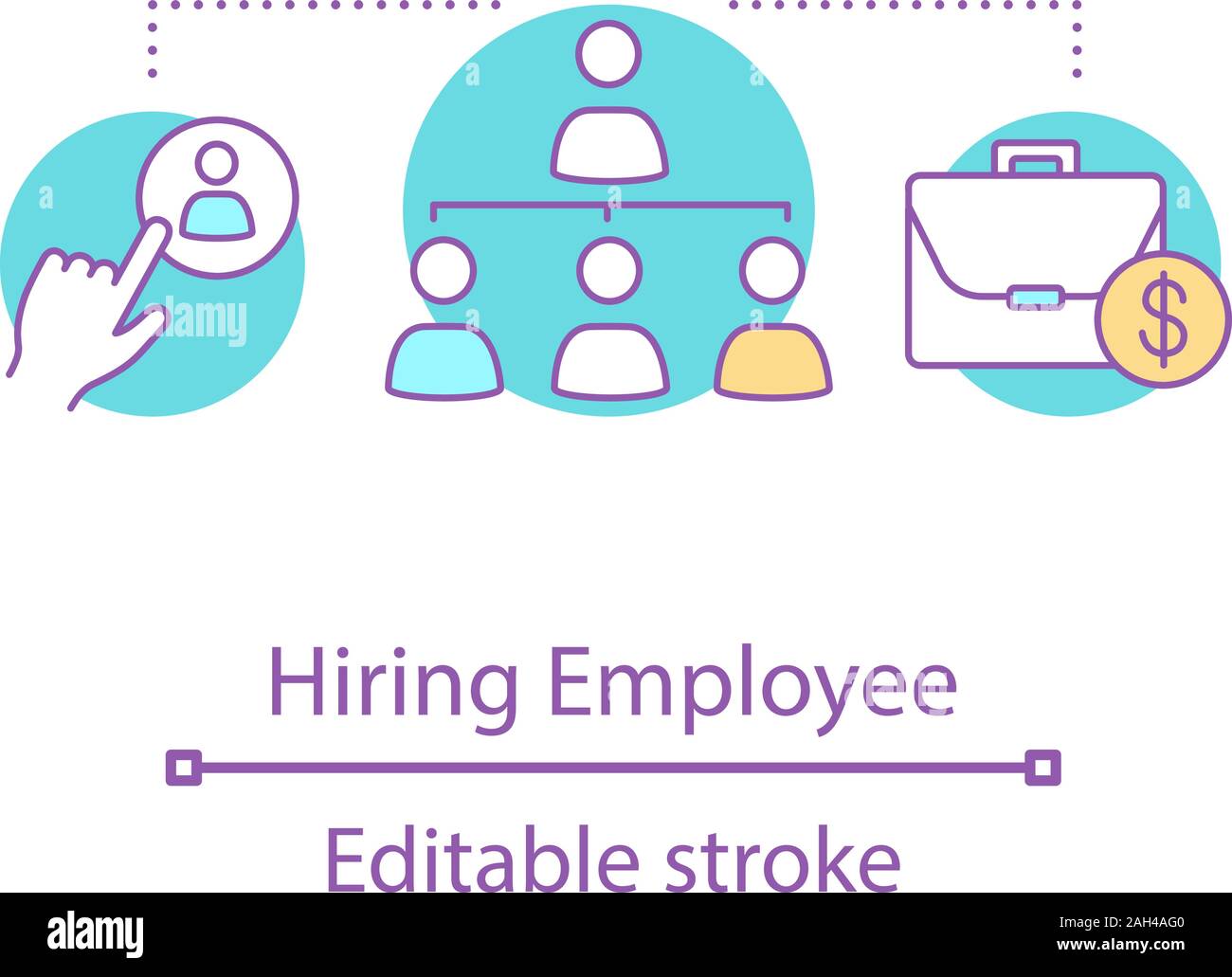 Hiring employee concept icon. Headhunting idea thin line illustration ...