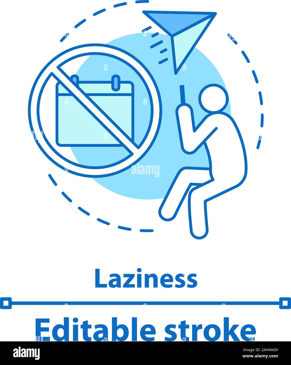 Laziness concept icon. Procrastination idea thin line illustration ...