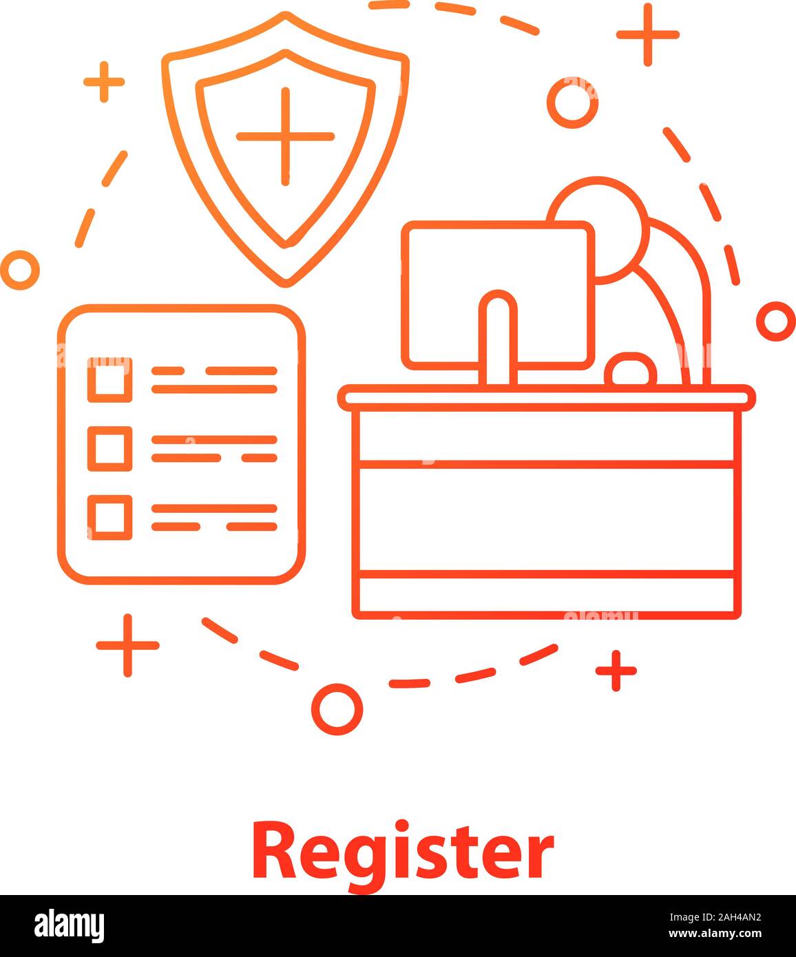 Register concept icon. Account creation idea thin line illustration ...
