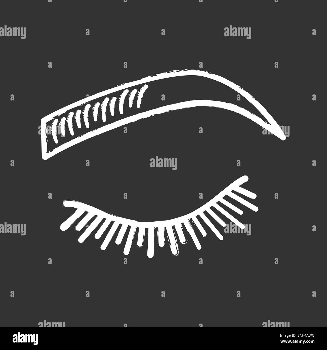 Microblading eyebrows chalk icon. Eyebrows tinting. Permanent makeup ...