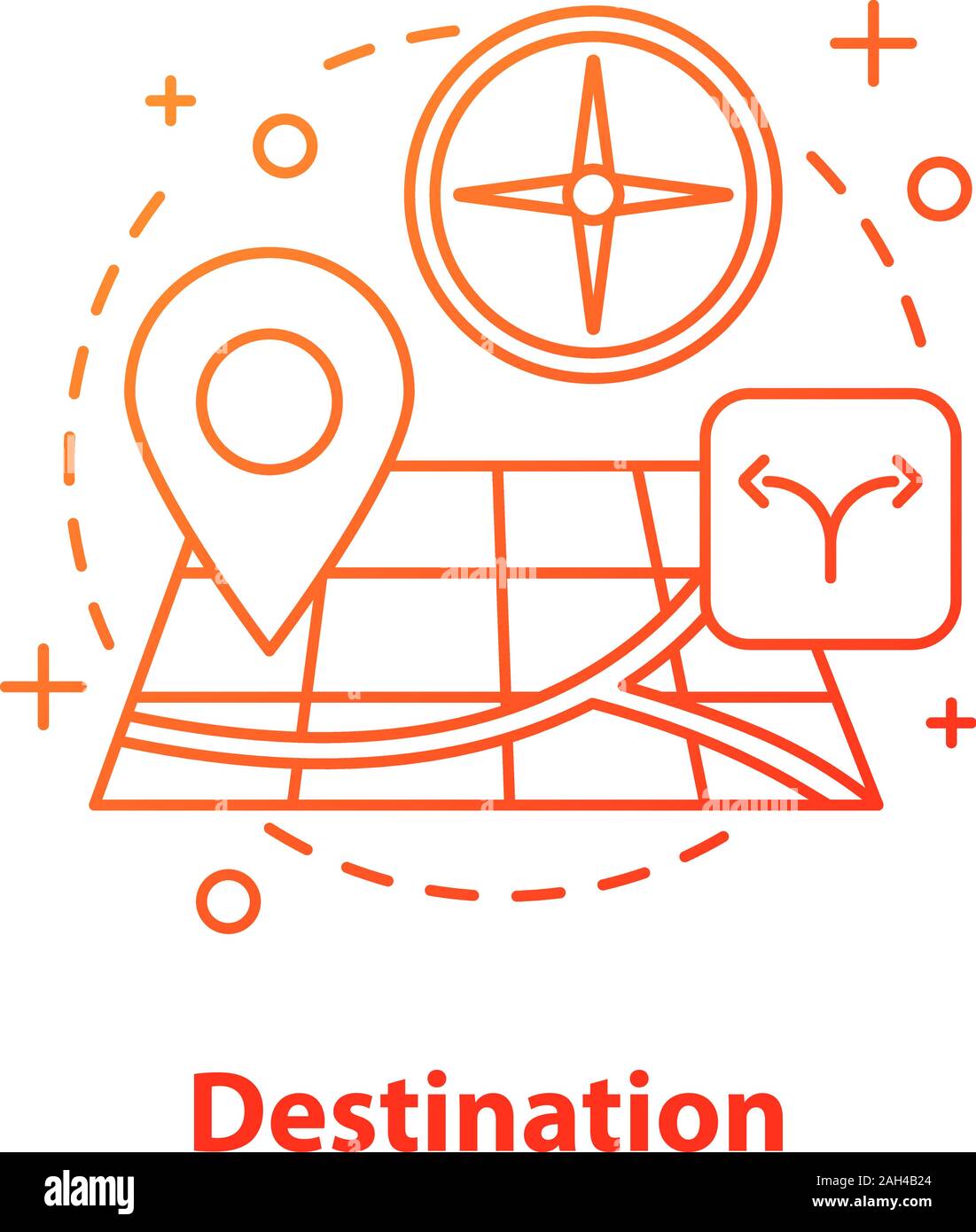 Choosing travel destination concept icon. Orienteering idea thin line ...