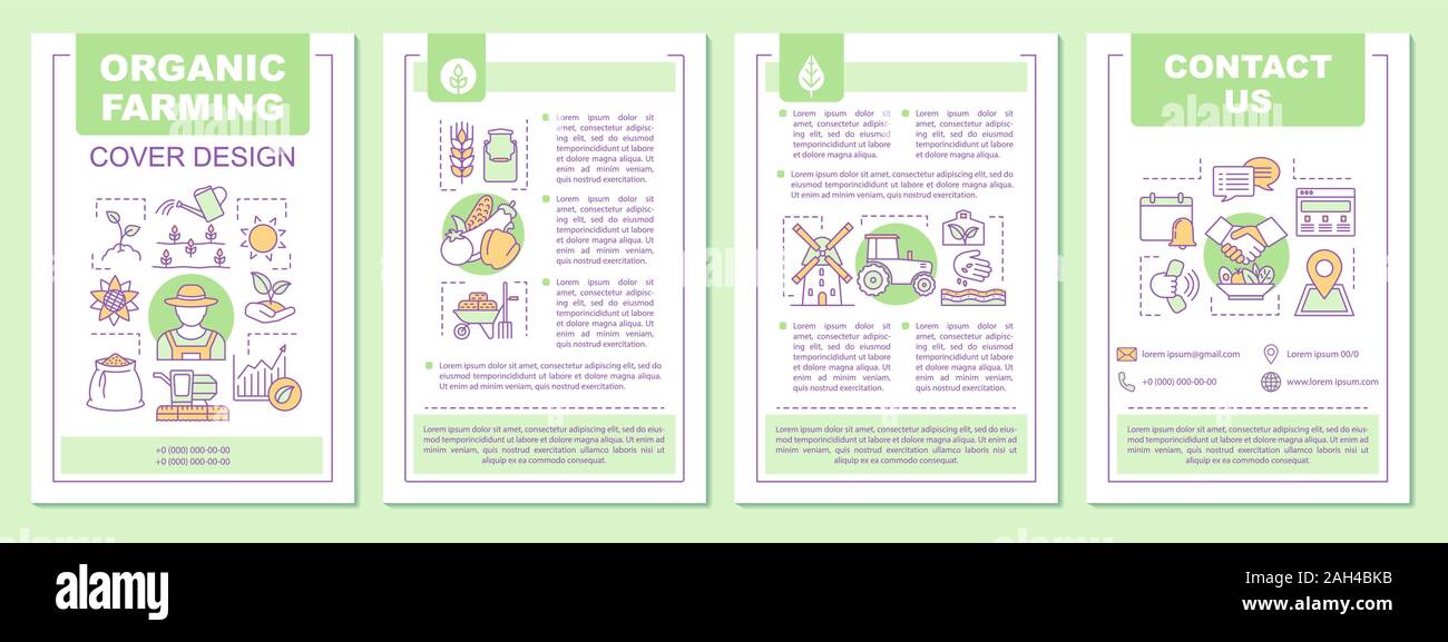 Organic farming brochure template layout. Eco products. Flyer, leaflet ...
