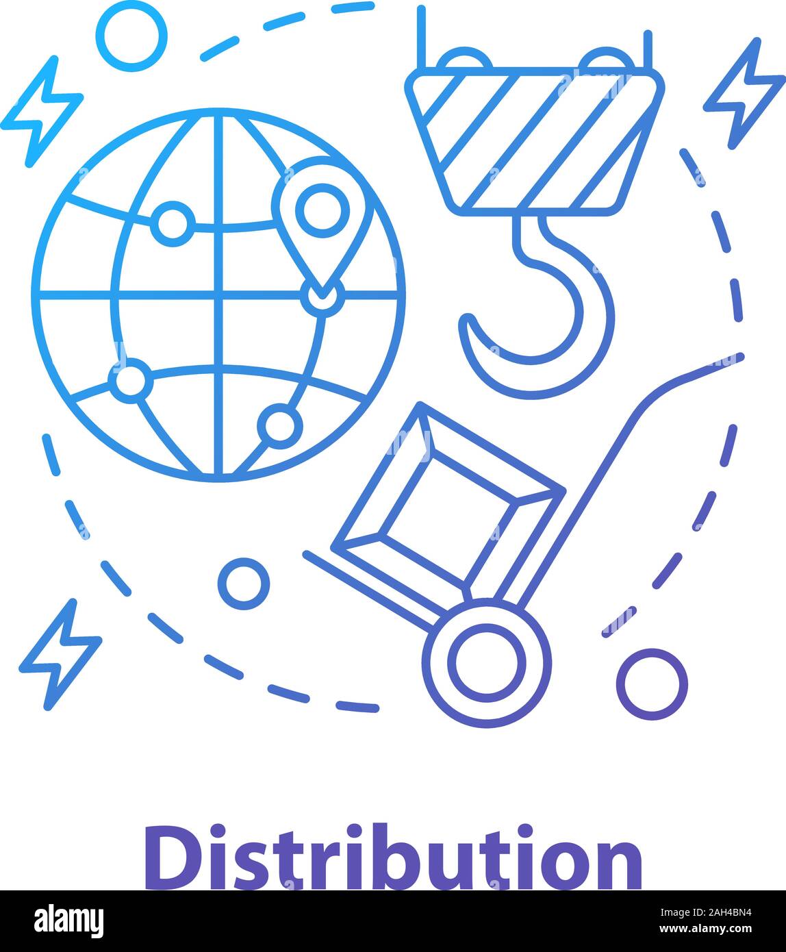 Logistics and distribution concept icon. Delivery service idea thin ...