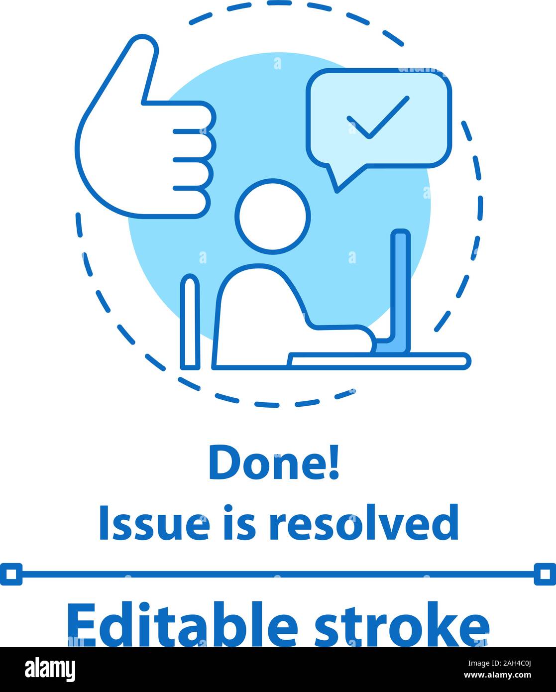 Solved problem concept icon. Resolved issue. Done idea thin line ... Solved problem concept icon. Resolved issue. Done idea thin line ...
