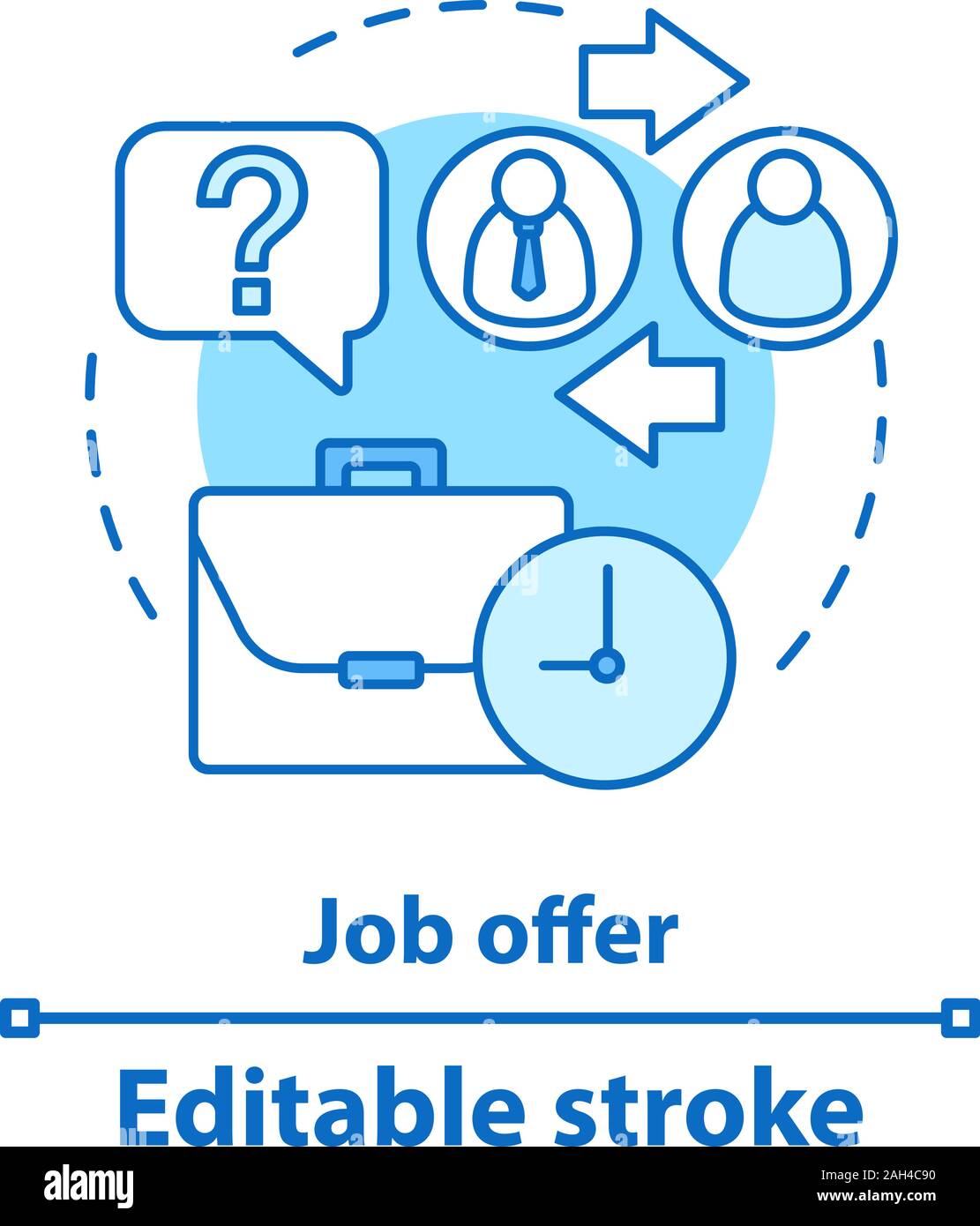 Job offer concept icon. Business deal idea thin line illustration ...