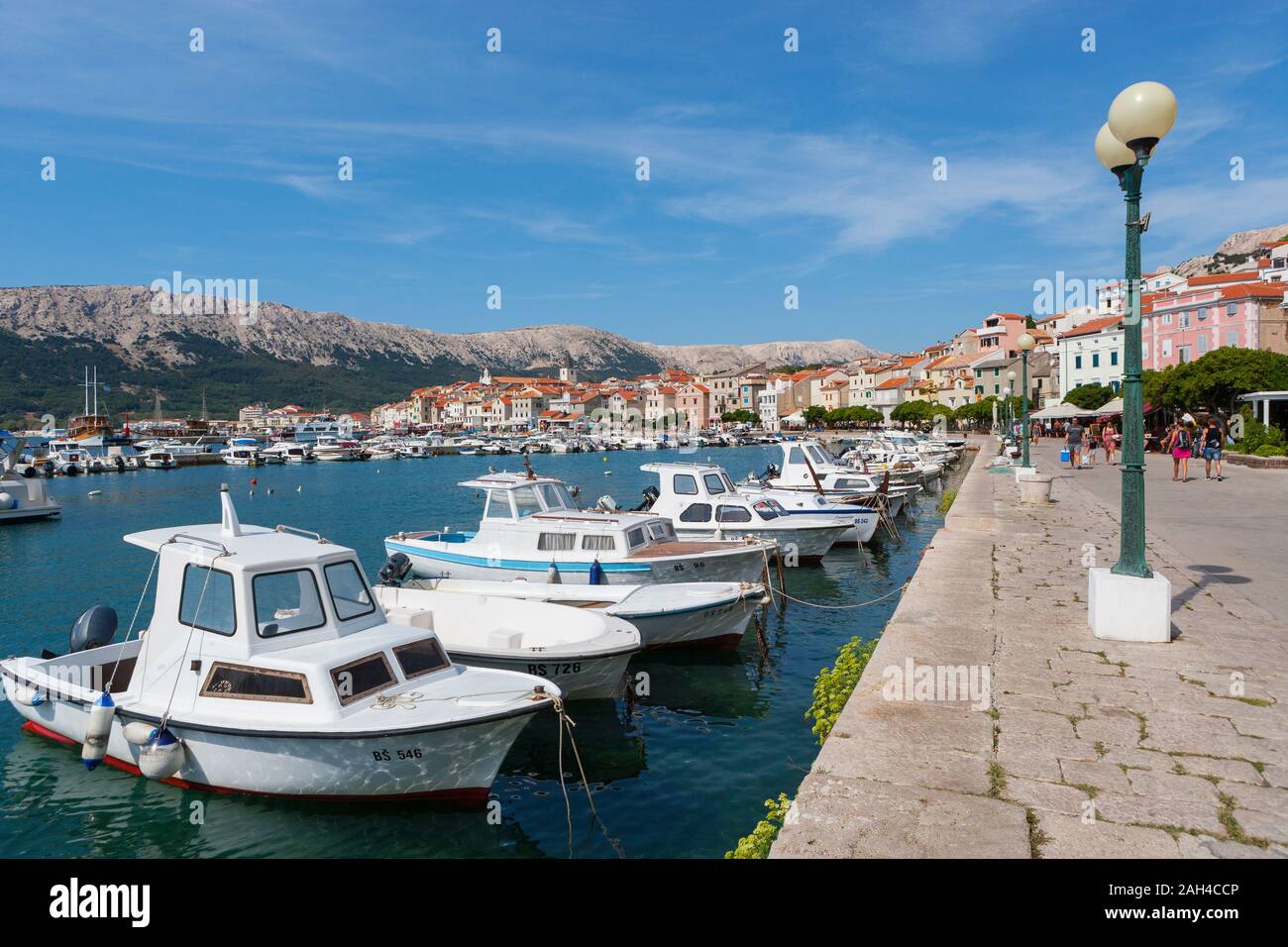 Croatia, Kvarner Gulf, Baska, Promenade Stock Photo - Alamy