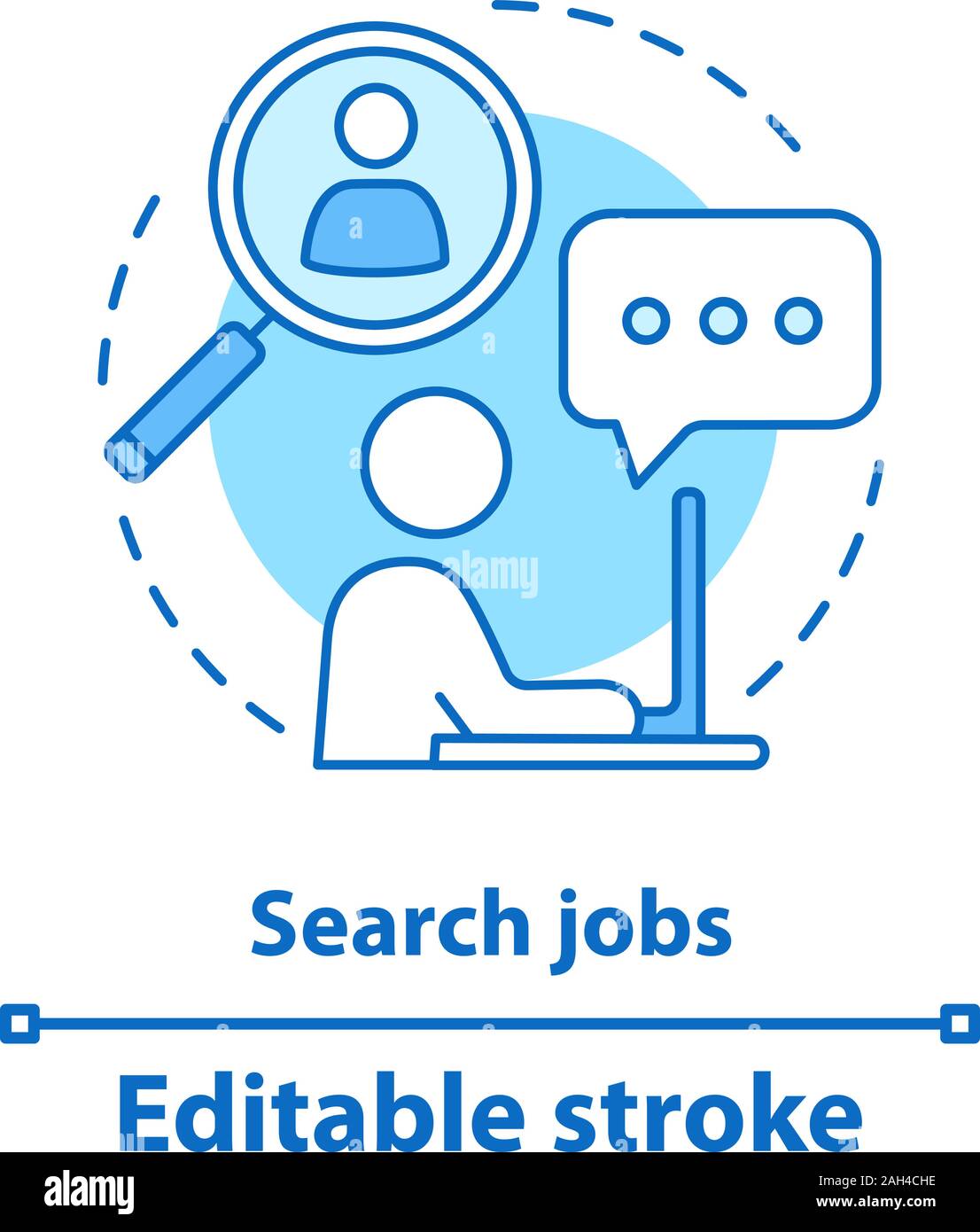 Job searching concept icon. Work finding idea thin line illustration ...