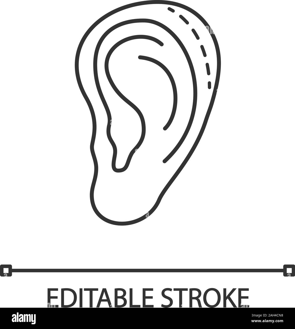 Ear plastic surgery linear icon. Otoplasty. Thin line illustration. Ear ...