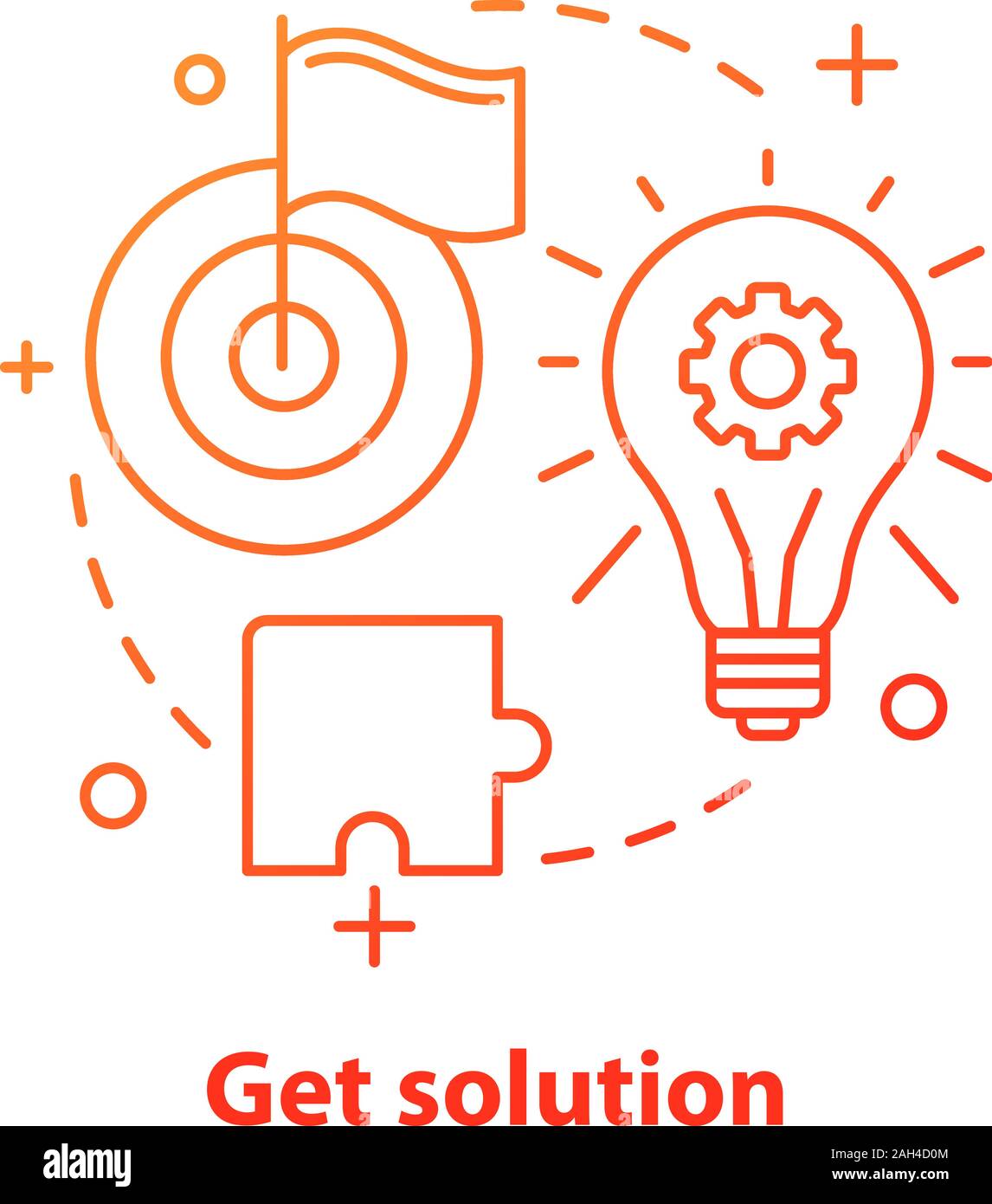 Get solution concept icon. Solve problem idea thin line illustration. Insight. Achievement ...