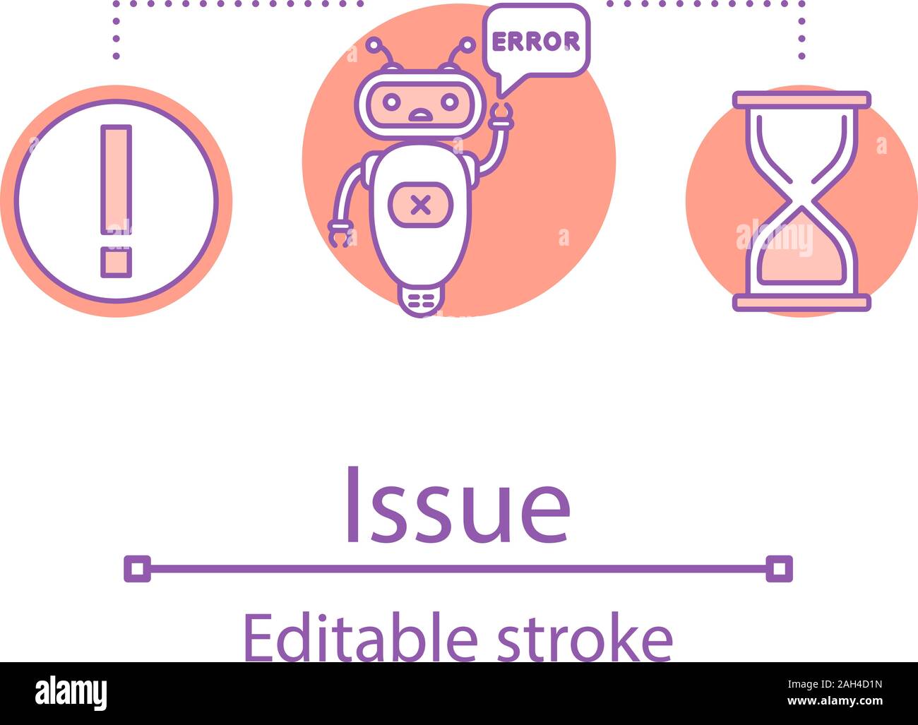 Issues concept icon. System error idea thin line illustration. Chatbot ...