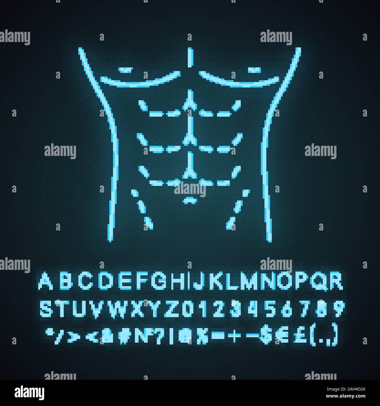 Male body contouring surgery neon light icon. Coolsculpting. Male tummy ...