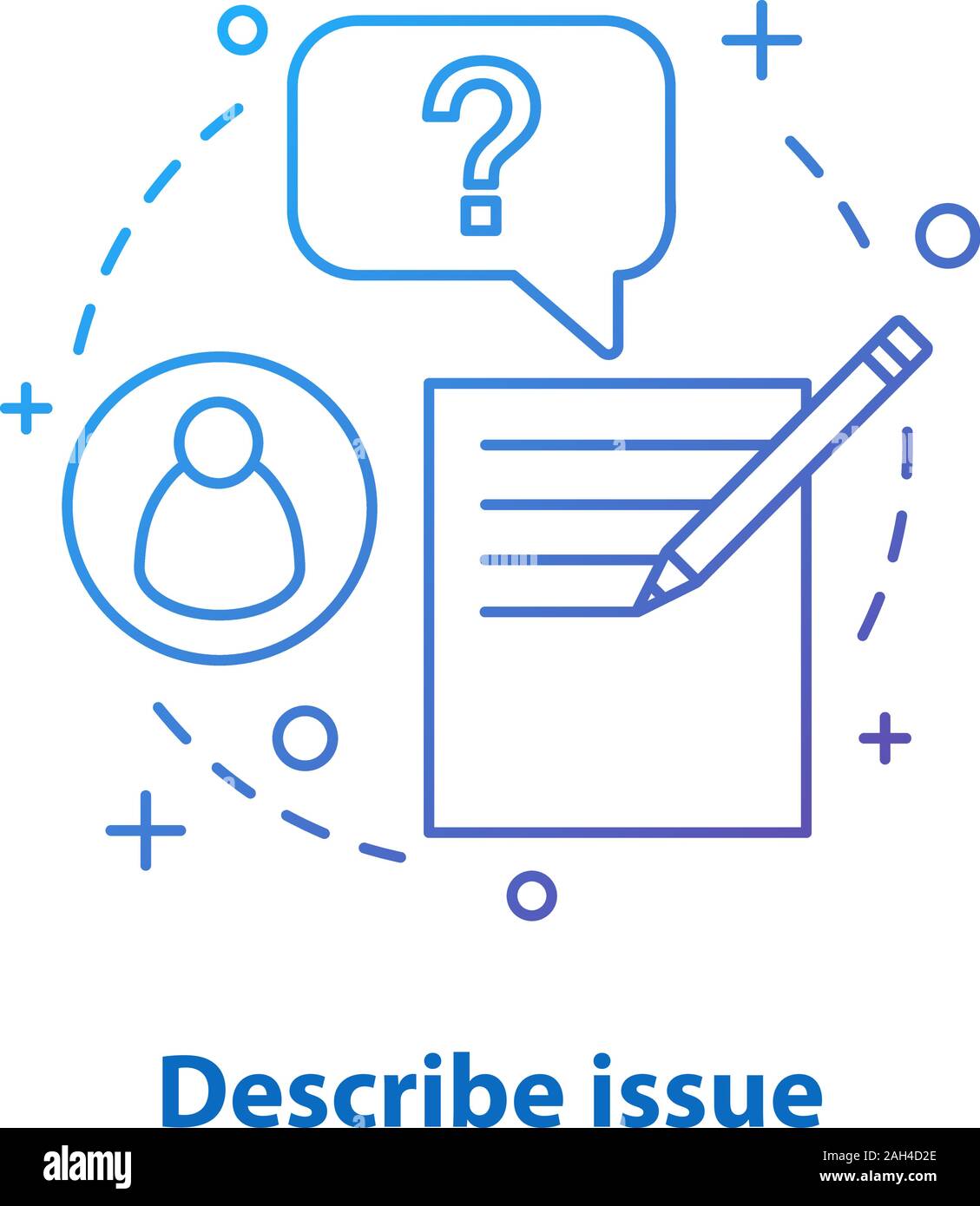 Describe issue concept icon. FAQ service idea thin line illustration ...