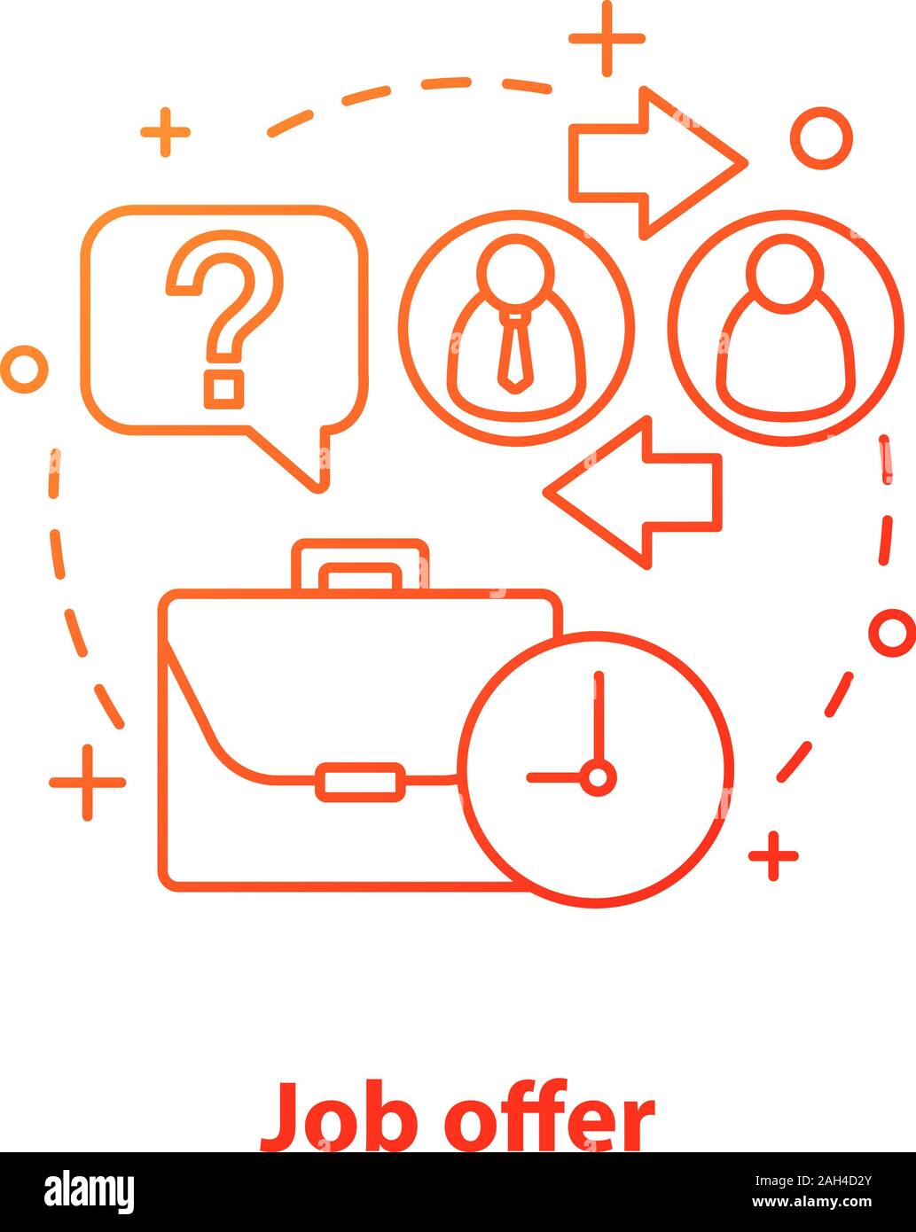 Job offer concept icon. Business deal idea thin line illustration ...