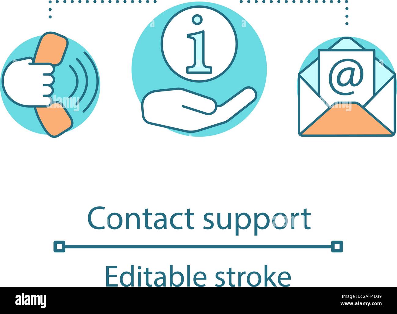 Contact support concept icon. Hotline idea thin line illustration. Call ...