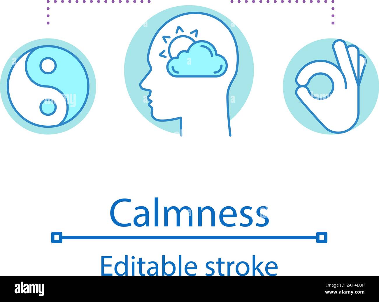 Calmness concept icon. Mind freedom idea thin line illustration ...
